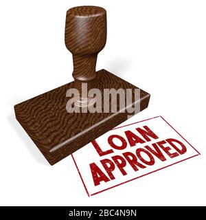 3D rubber stamp - loan approved Stock Photo - Alamy