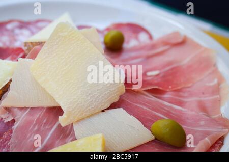 delicious mix italian starters & panini Stock Photo - Alamy
