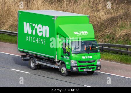 Wren Kitchens Haulage delivery trucks, green lorry, transportation ...