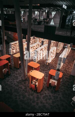 BELVAL, LUXEMBOURG / JULY 2019: inside architecture in the university ...