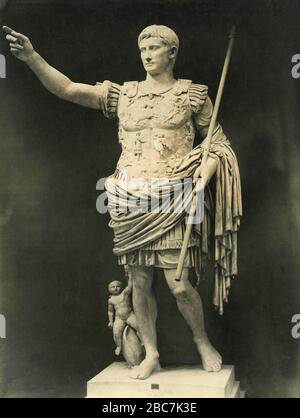 Rome. Italy. Augustus of Prima Porta, marble statue of Roman Emperor ...