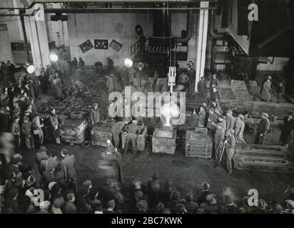 The first production of the Sovietic steel plant Stalin, Dunaújváros ...