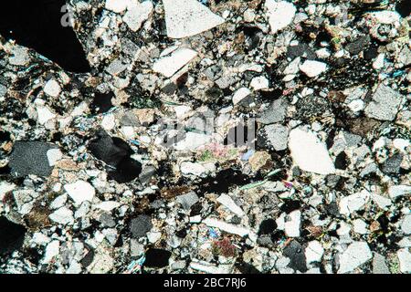Sandstone minerals under the microscope Stock Photo - Alamy