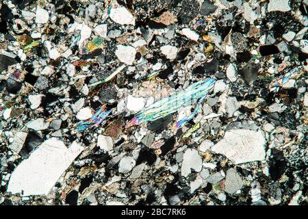Sandstone minerals under the microscope Stock Photo - Alamy