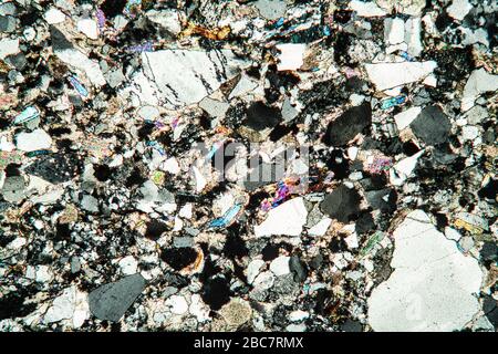 Sandstone minerals under the microscope Stock Photo - Alamy