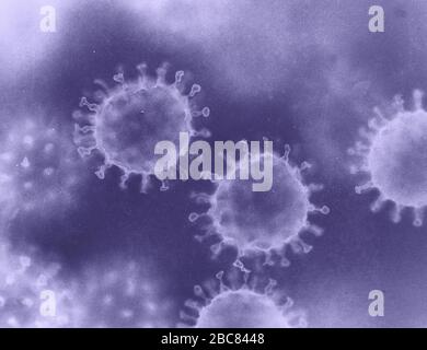 3D illustration of influenza virus particle structure. The virus ...
