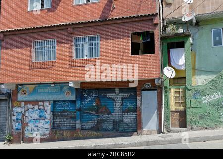 The tight narrow streets of Rocinha Favela Rio De Janeiro, Brazil Stock ...