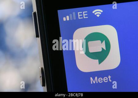Google Meet app on a mobile phone Stock Photo - Alamy