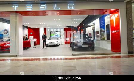 Tesla car showroom in Brent Cross, London, United Kingdom Stock Photo ...