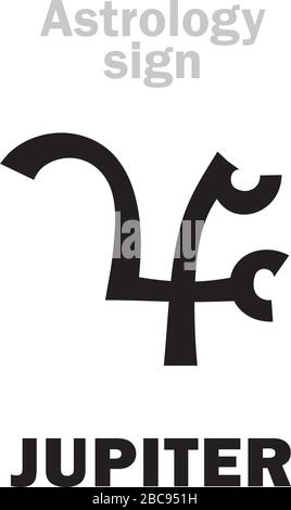 Astrology Alphabet: JUPITER, classic major social planet. Hieroglyphics ...
