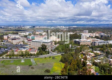 aerial above University of California UC Berkeley campus Stock Photo ...