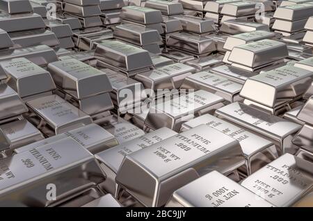 titanium ingots background, 3D rendering Stock Photo - Alamy