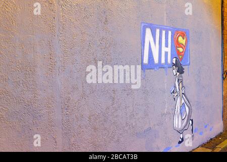 NHS murals in Pontefract by local artist Rachel List Stock Photo - Alamy