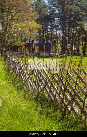 Sweden, Faro Island, Sudersand, wooden fence Stock Photo - Alamy