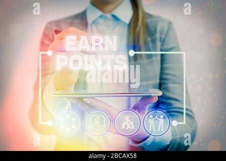 Word writing text Earn Points. Business photo showcasing getting praise ...