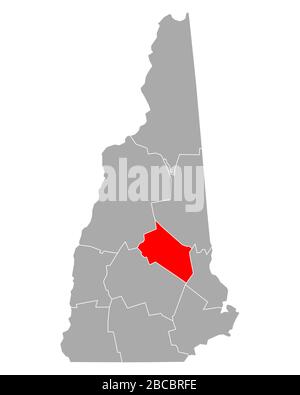 Map of Belknap County, New Hampshire Stock Photo - Alamy