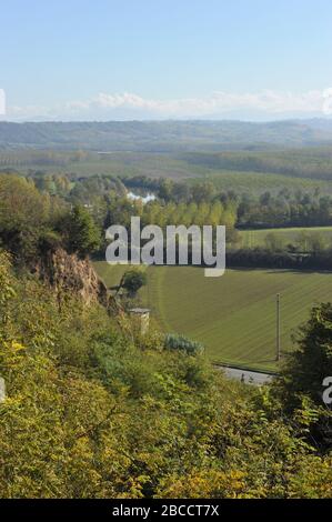 Landscape view from Cassine village, Piedmont, Italy, Europe Stock ...