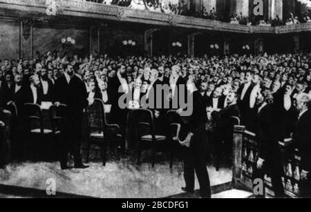 First Zionist Congress in Basle 1896. Theodore Herzl appears at the ...