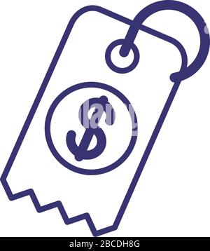 tag hanging with price commercial line style Stock Vector Image & Art ...