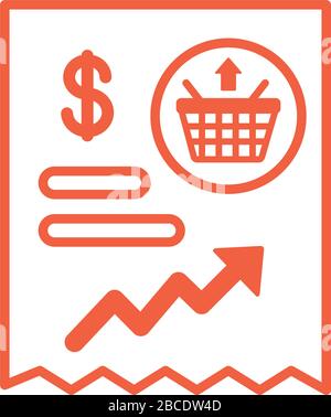 price hike receipt with arrow up infographic line style Stock Vector ...