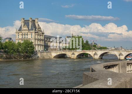 The Pont Royal, famous bridge crossing the river Seine in central Paris ...