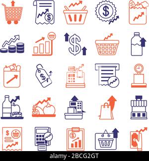 bundle of price hike set icons Stock Vector Image & Art - Alamy