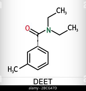 DEET (diethyltoluamide, N,N-Diethyl-meta-toluamide) insect repellent ...