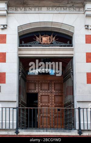 Exterior view of the Seventh Regiment Armory (Park Avenue Armory), a ...