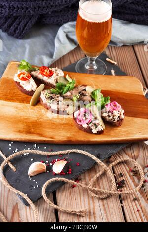 Assortment of typical snacks of Basque Country and Navarre, pinchos or ...