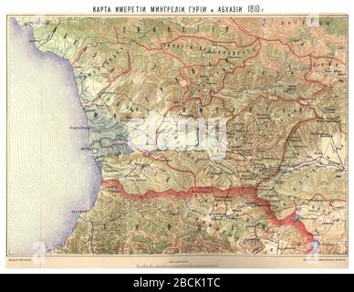 Map of Imeretia, Guria, Mingrelia, and Abkhazia in 1810 (Tiflis, 1902 ...