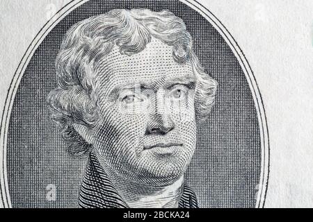 2-dollar bill, banknote, front, Thomas Jefferson Stock Photo - Alamy