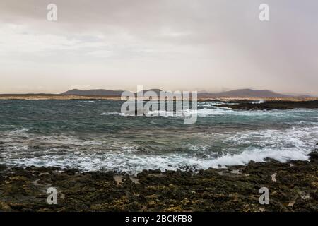The wonderful coast of the magic island of Lanzarote in the Canary ...