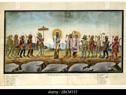 . English: Watercolour painting on paper of Marichi, a Rishi and son of ...