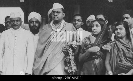 Indian nationalist leader Subhash Chandra Bose and Adolf Hitler, Berlin ...