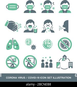 virus and coronavirus icon set,vector and illustration Stock Vector ...