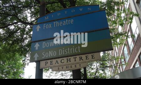 Direction signs at Midtown Atlanta - ATLANTA, USA - APRIL 20, 2016 ...