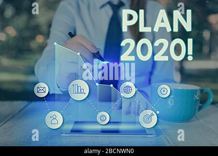 Text sign showing Plan 2020. Business photo text detailed proposal ...