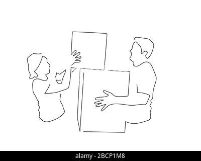 warehouse minimalist line art outline logo vector icon illustration Stock Vector Image & Art - Alamy