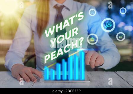 Handwriting text writing What S Is Your Peach question. Conceptual ...