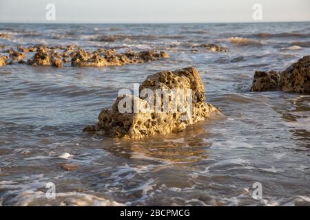 Rocks in the Sea at Peacehaven Beach, East Sussex, United Kingdom Stock ...