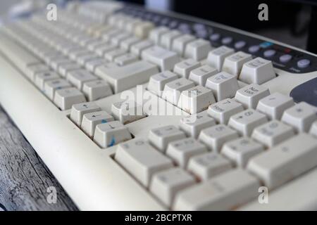 contaminated computer keyboard, non-hygienic computer keyboard Stock ...