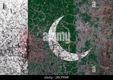 A closeup of the Pakistan vertical national flag icon on the background ...