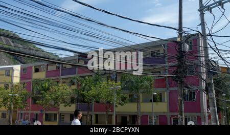 The many and messy cables for telecommunications and power in the ...