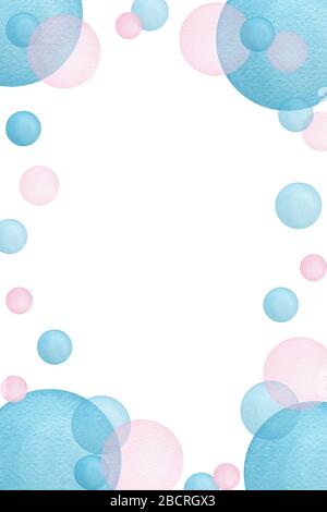 Watercolor background with cute colorful bubbles, water air bubbles ...