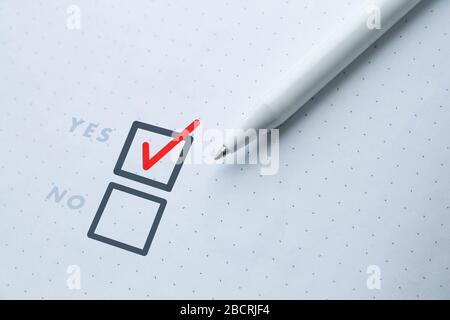 A No Yes checkbox with red No box checked Stock Photo - Alamy