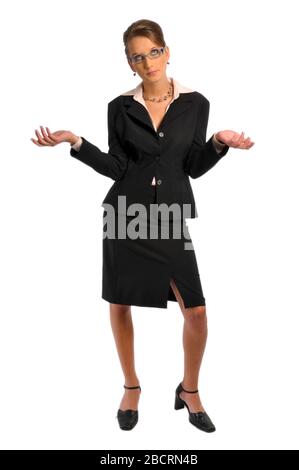 business woman with pink hair Secretary works in an Office paper ...