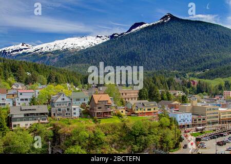 Ketchikan Alaska with a Mountain in the background Stock Photo - Alamy