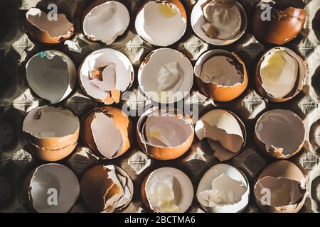 closeup of an unusual texture on the broken ceramic pieces of the floor ...