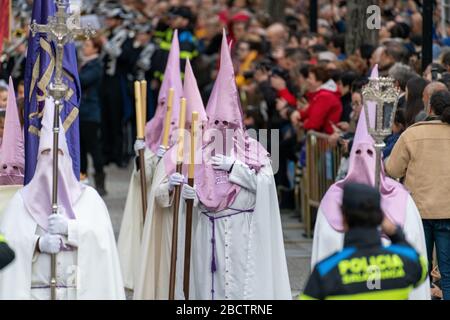 SALAMANCA, SPAIN - APRIL 18, 2019: Typical scene of the Spanish Holy ...