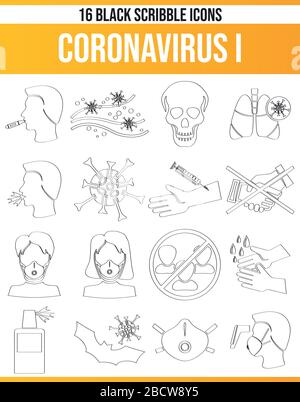 coronavirus outline vector icons in two colors isolated on white Stock ...